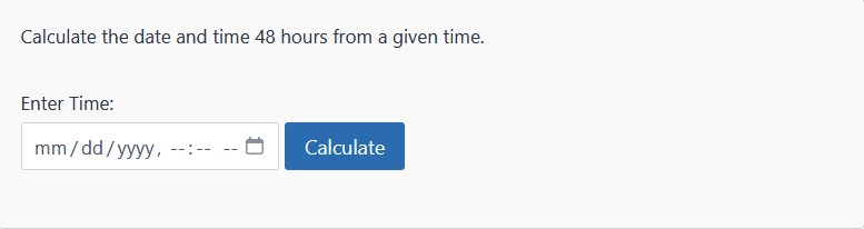 48 Hours From Now Calculator - What Time Will It Be 48 Hours From Now