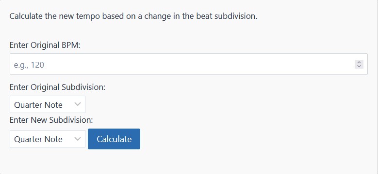Metric Modulation Calculator - Calculate Triplet Tempo Metric Modulation Calculator - Calculate Triplet Tempo