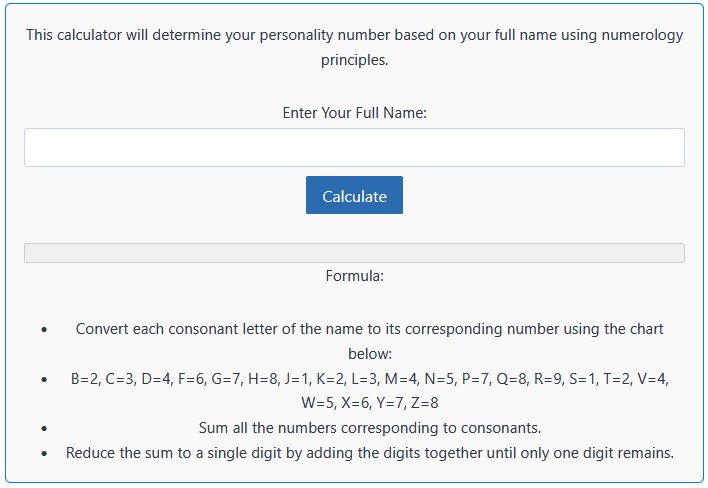 Personality Number Calculator - Calculate Your Soul Personality Number