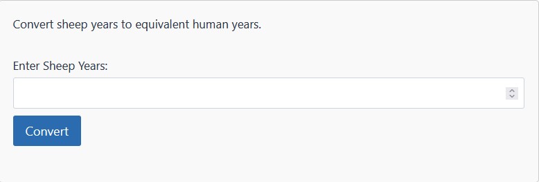 Sheep Years to Human Years / Sheep Age Calculator