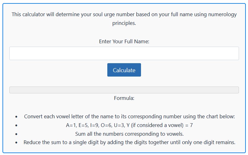 Soul Urge Number Calculator - Find Your Soul Urge With Numerology ...