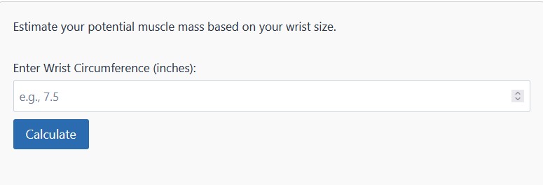 Wrist Size Muscle Potential Calculator - Calculate Your Maximum ...
