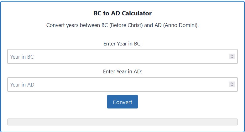 BC to AD Calculator - Convert Across BC and AD Years