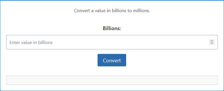 Billion to Million Calculator - 1 Billion to Million Converter