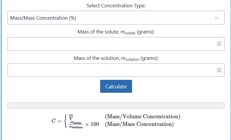 Concentration Calculator