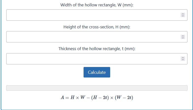 Cross-Sectional Area Calculator