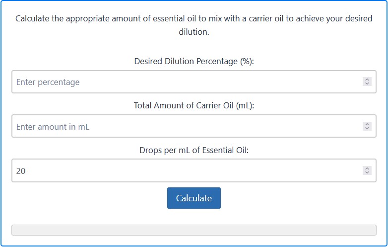 Essential Oil Dilution Calculator - Free Essential Oil Calculator