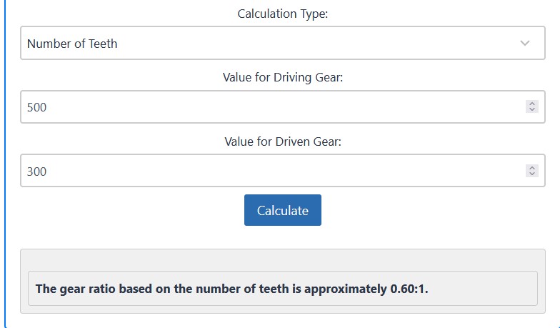 Simple Gear Ratio Calculator
