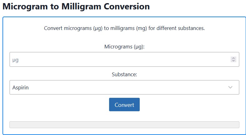 Micrograms to Milligrams Conversion - mcg to mg Converter Online Free