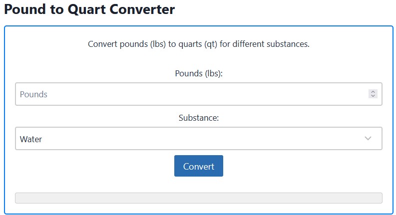 Pound to Quart Converter - lb to qt Conversion