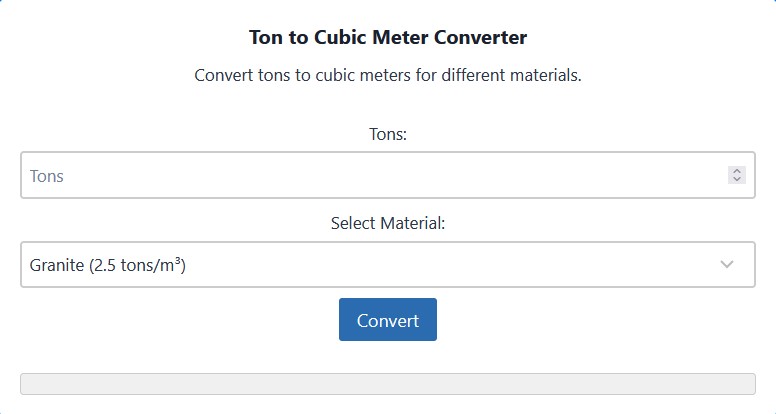 Ton to Cubic Meter Converter - Convert ton to m³