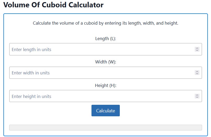 Volume Of Cuboid Calculator
