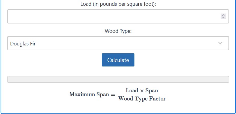 Wood Beam Span Calculator - Calculate Max Span of Wood Beam
