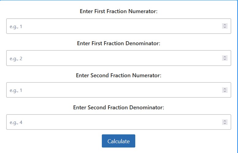 Adding Fractions Calculator