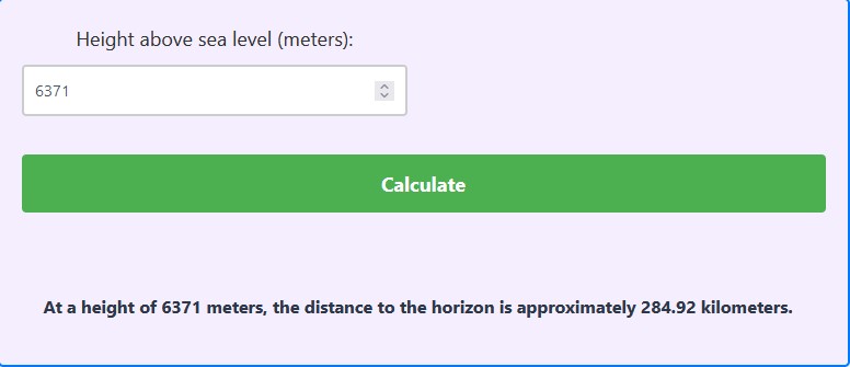Distance to Horizon Calculator