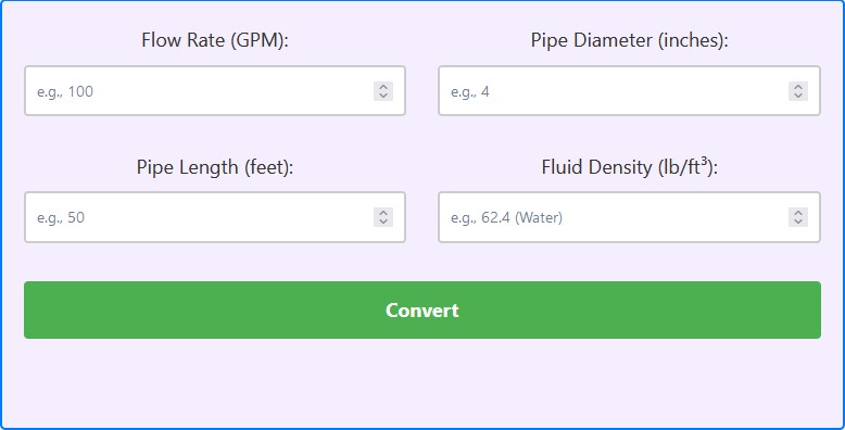 GPM to PSI Calculator - Gallons Per Minute Calculator