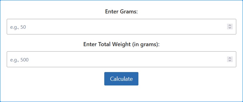 Grams To Percentage Calculator