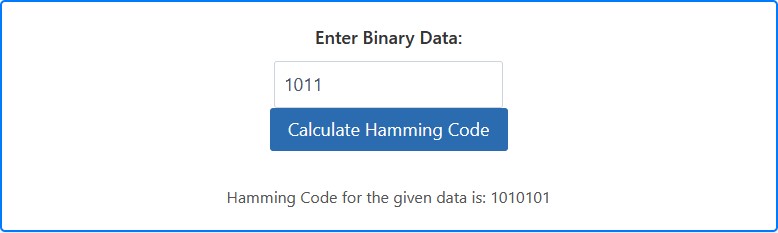 Hamming Code Calculator
