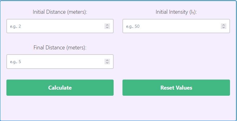 Inverse Square Law Calculator