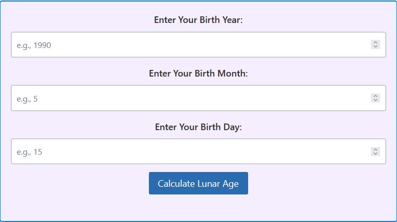 Lunar Age Calculator