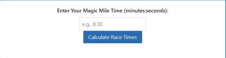 Magic Mile Calculator