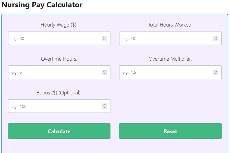 Nursing Pay Calculator