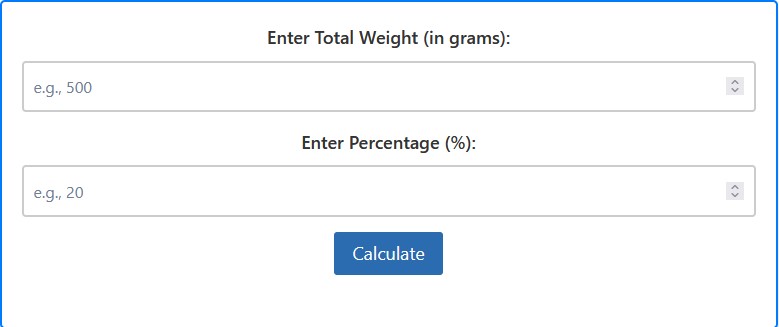 Percent to Grams Calculator - convert % to grams
