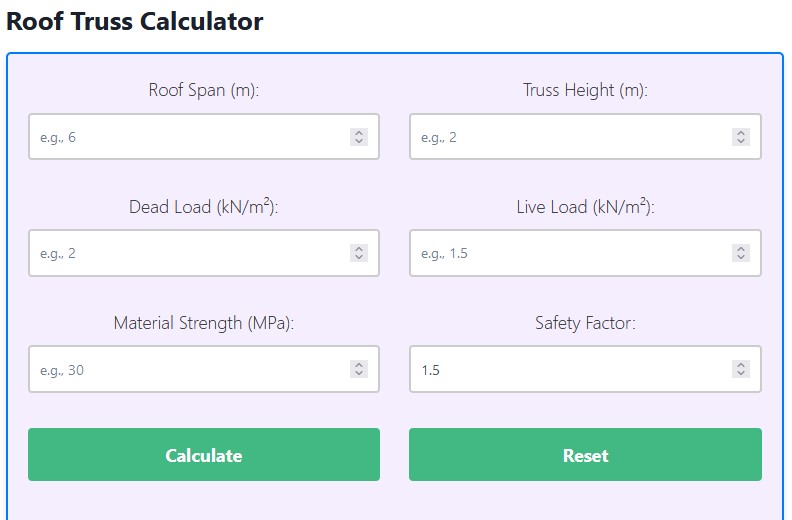 Roof Truss Calculator Online Free