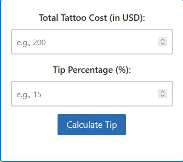 Tattoo Tip Calculator