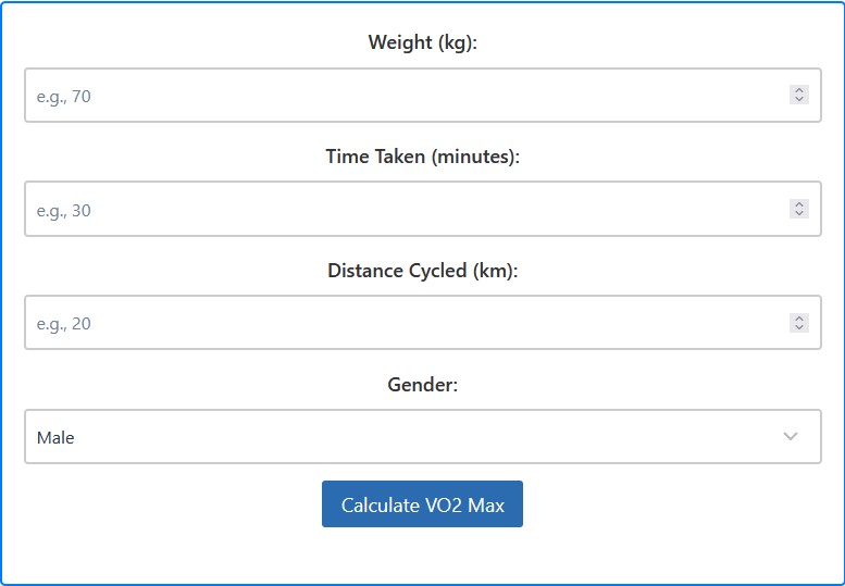 VO2 Max Calculator Cycling
