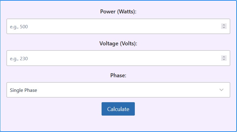 Watts to Amps Calculator - Convert Watts to Amps