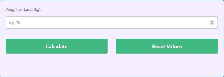 Weight on Other Planets Calculator