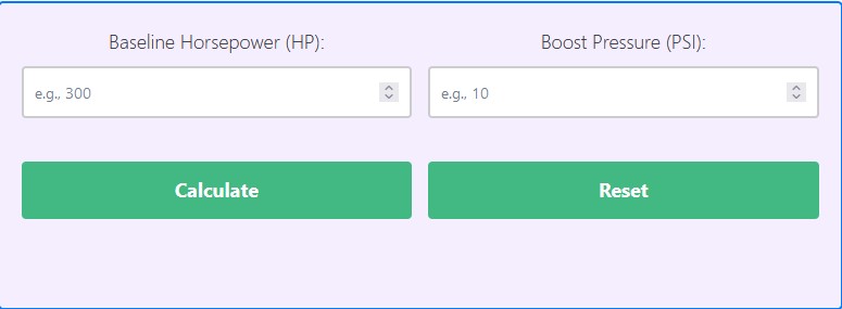 Boost to HP Calculator - Calculate Horsepower from Boost PSI