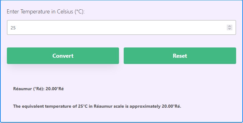 Convert Celsius to Reaumur - Simple Celsius to Reaumur Calculator