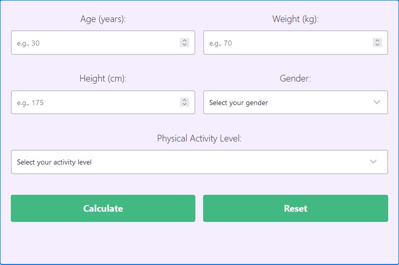 EER Estimated Energy Requirement Calculator
