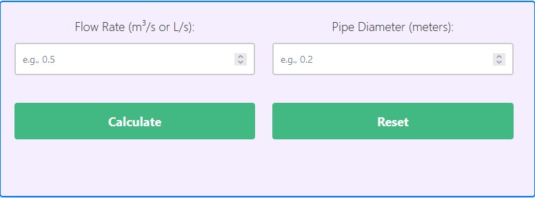 Flow Rate to Velocity Calculator