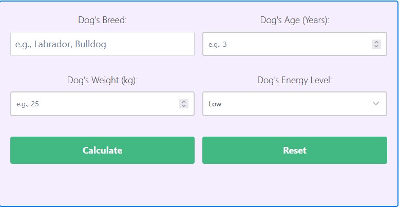 How Long Should I Walk My Dog Calculator - Calculating Dog Walking Duration