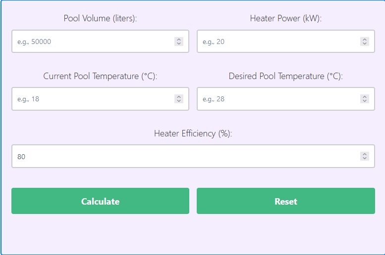 Pool Heat Time Calculator - How Long Does It Take To Heat A Pool