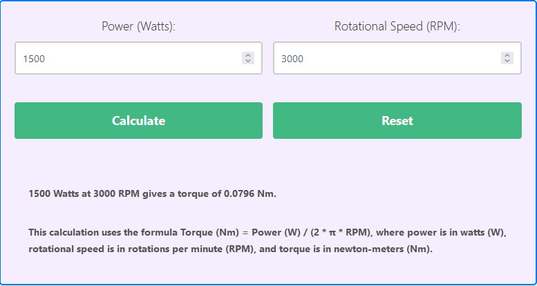 RPM to Torque Calculator - Calculating Engine Torque from RPM