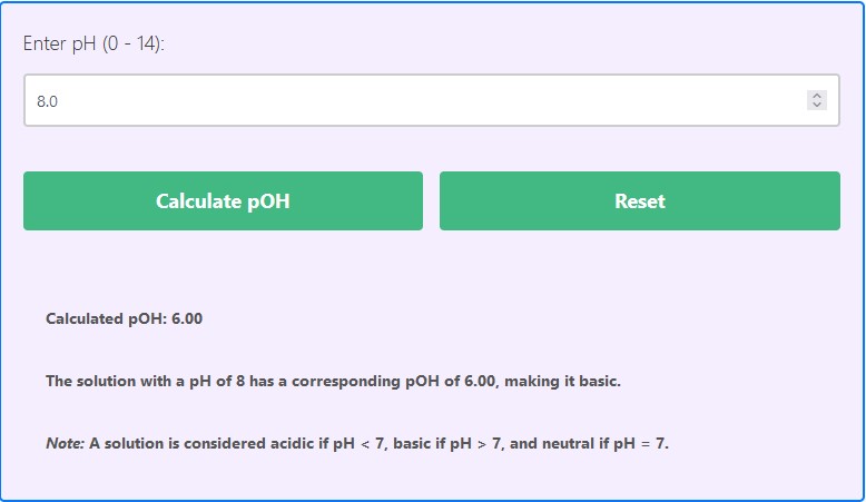 pH to pOH Calculator - Easy pH and pOH Conversion