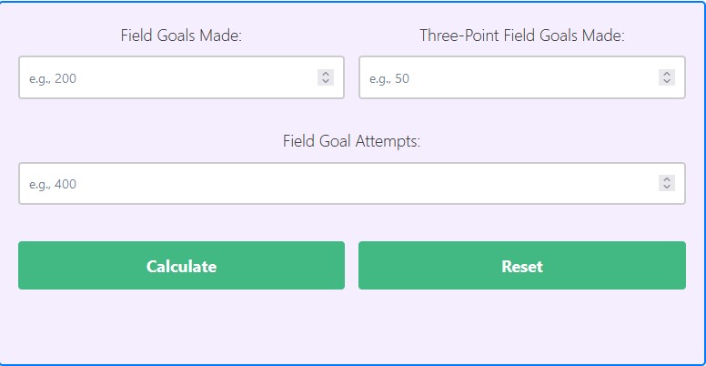 Effective Field Goal Percentage Calculator