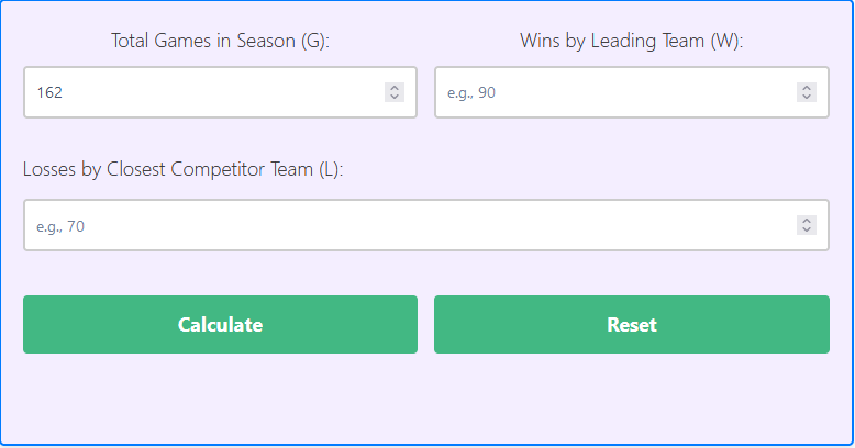 Magic Number Calculator - Calculate Baseball Magic Number