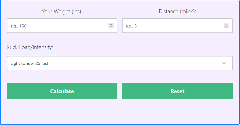 Rucking Calorie Calculator - Calculate Walking with Weighted Backpack ...